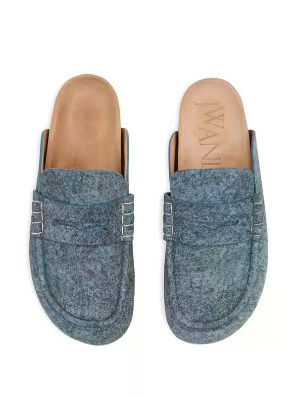 JW Anderson Denim Flat Mules - Blue
