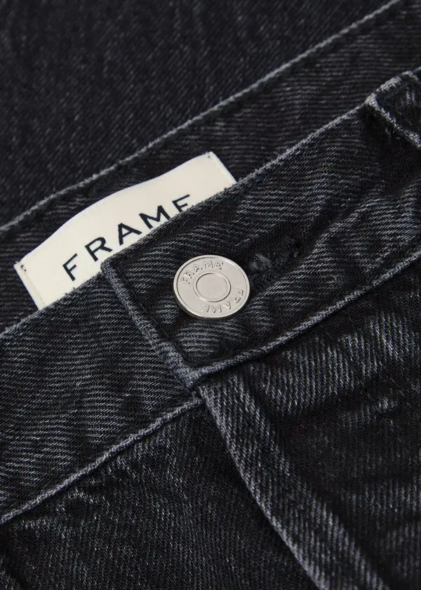 FRAME Straight-leg Faded Denim Jeans - Black