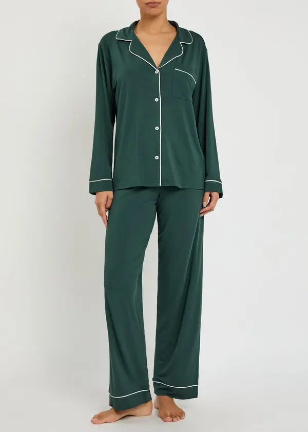 Eberjey Gisele Jersey Pyjama Set - Green