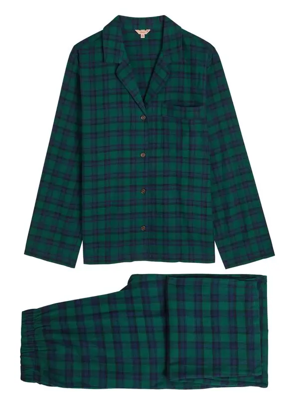 Eberjey Plaid Flannel Pyjama Set - Black