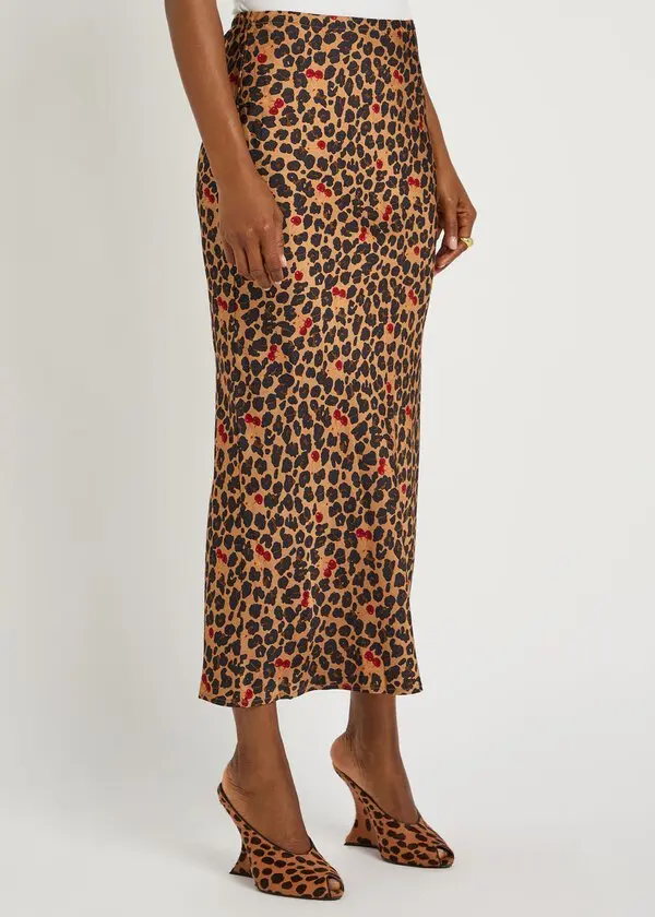 NEVER FULLY DRESSED Printed Satin Slip Skirt