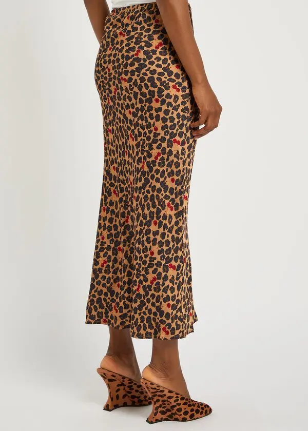 NEVER FULLY DRESSED Printed Satin Slip Skirt