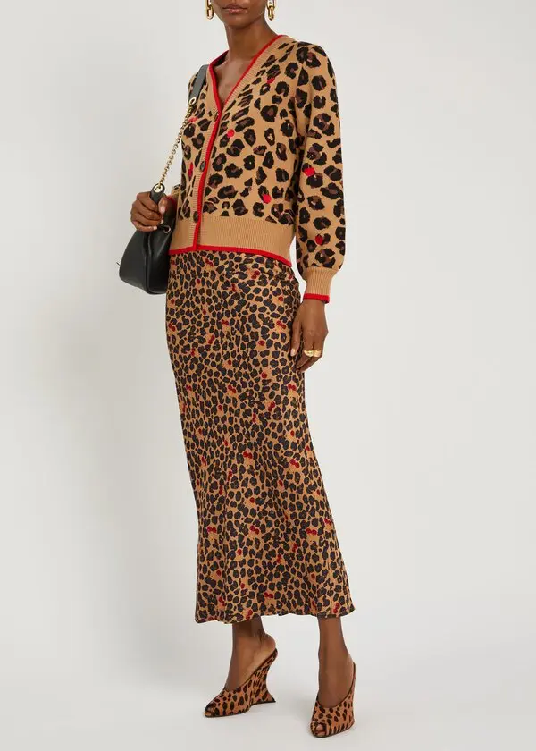 NEVER FULLY DRESSED Printed Satin Slip Skirt