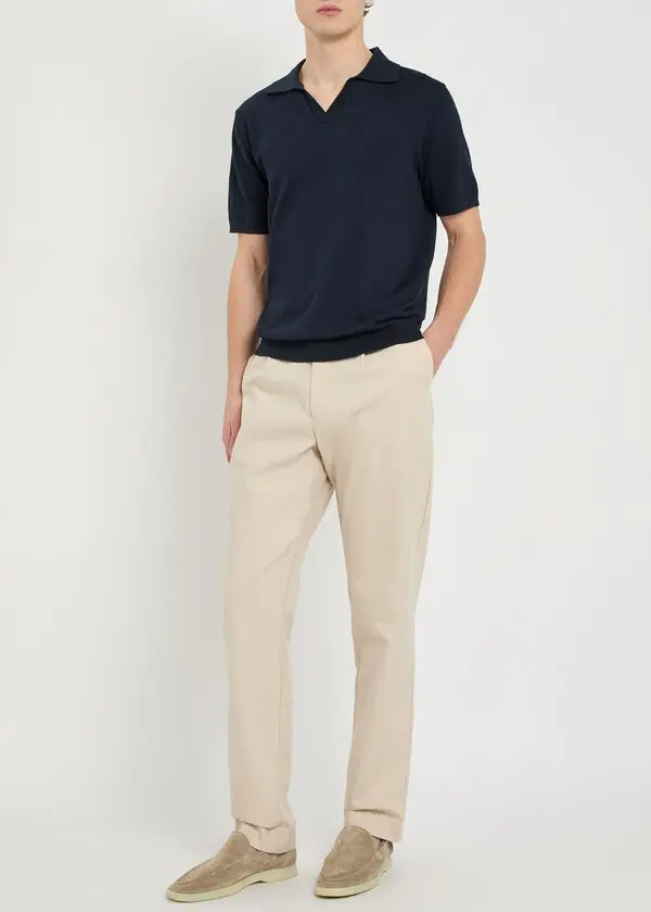 RAITH Open-collar Cotton Polo Shirt