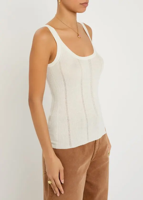 Gabriela Hearst Lucy Pointelle Wool Tank - Ivory