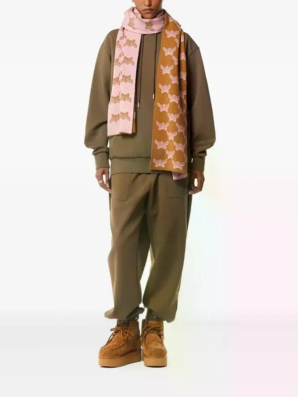 Mcm Reversible Lauretos Jacquard Wool Scarf