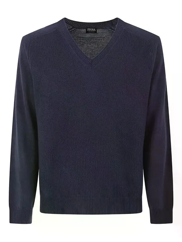 Zegna V-neck Long Sleeve Sweater