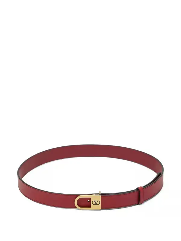 Valentino Garavani Logo Buckle Belt - Red