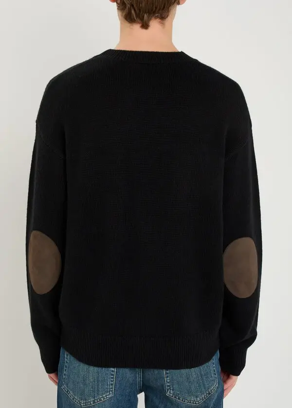 FRAME Suede Patch Wool-blend Jumper