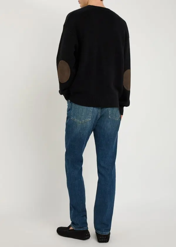 FRAME Suede Patch Wool-blend Jumper