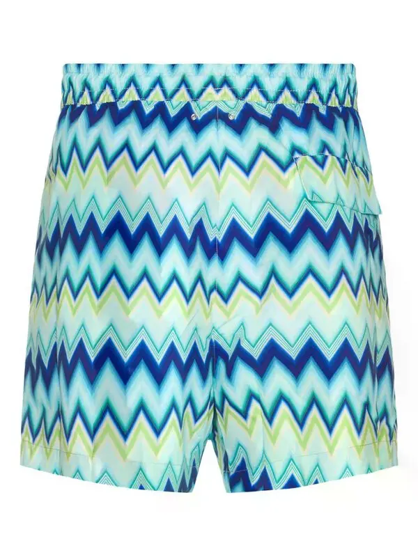 Missoni Zigzag-pattern Swim Shorts - Blue