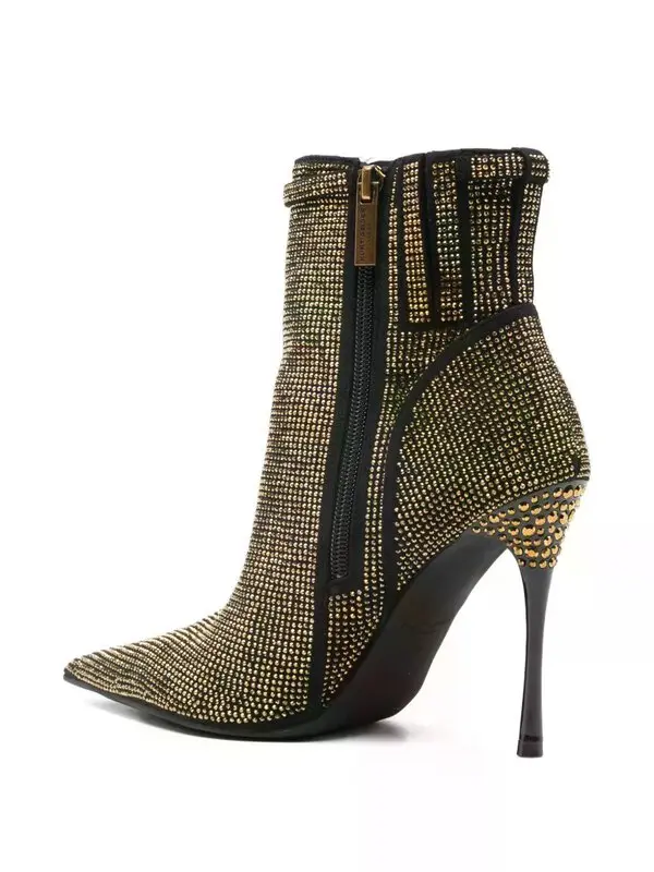 Kurt Geiger 105mm Studded Buckle Ankle Boots - Gold