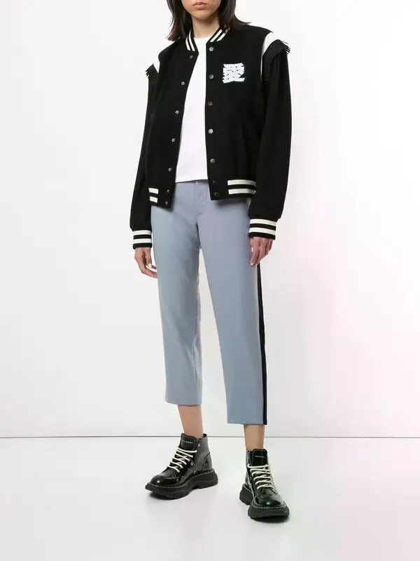 PORTS V Cropped Trousers With Side Stripe Detail