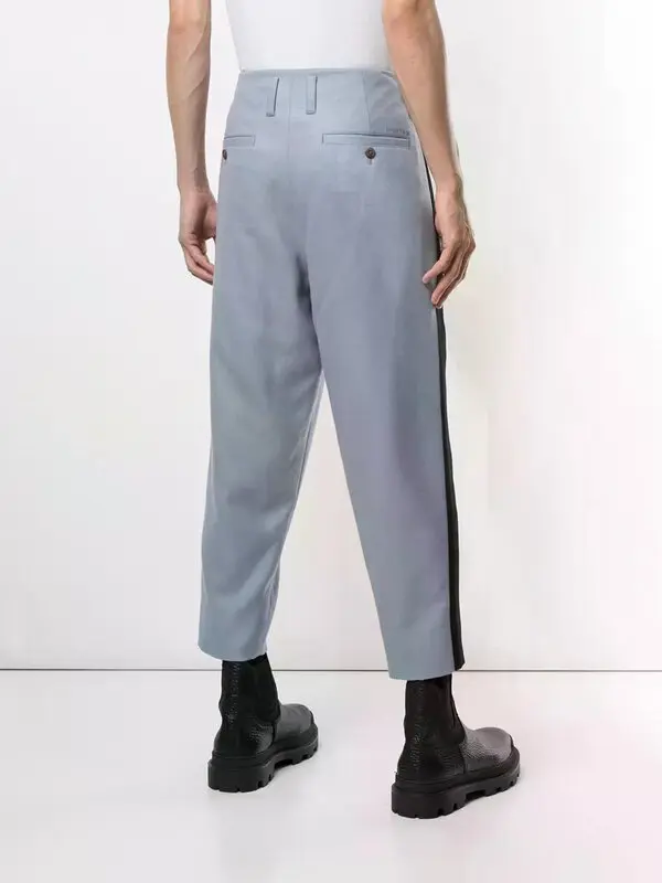 PORTS V Cropped Trousers With Side Stripe Detail