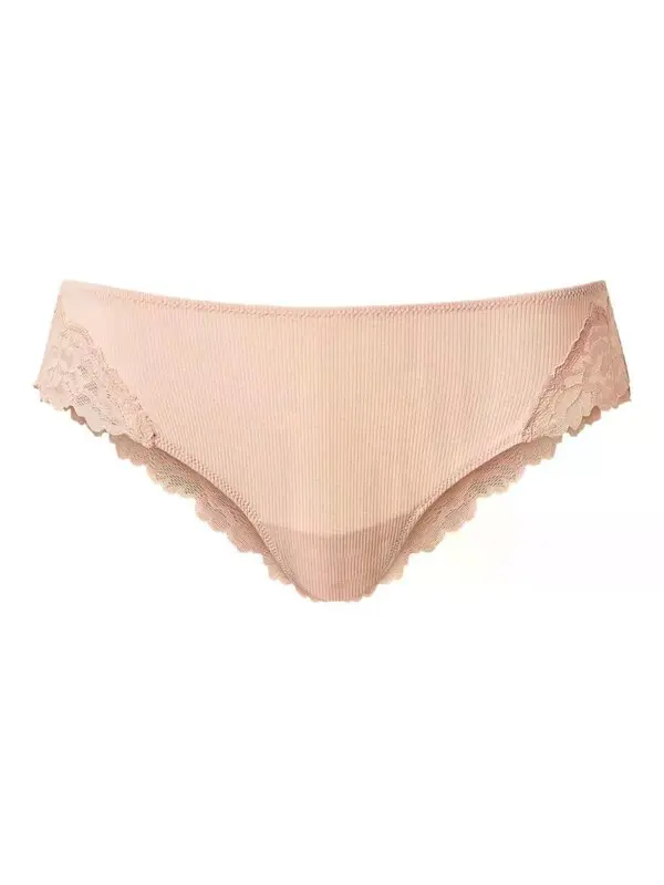 TWINSET Ribbed Lace Brief - Pink