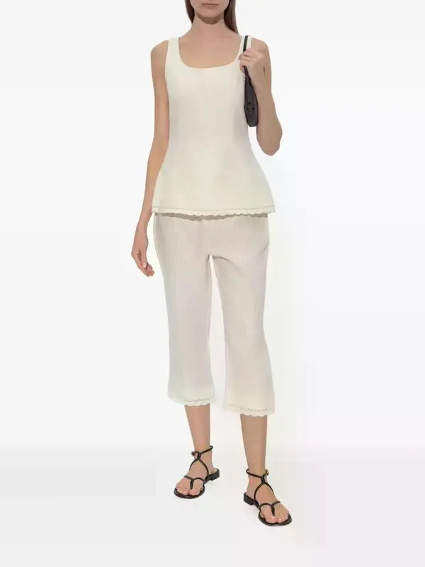 Posse Effi Lace-trim Trousers - Neutrals