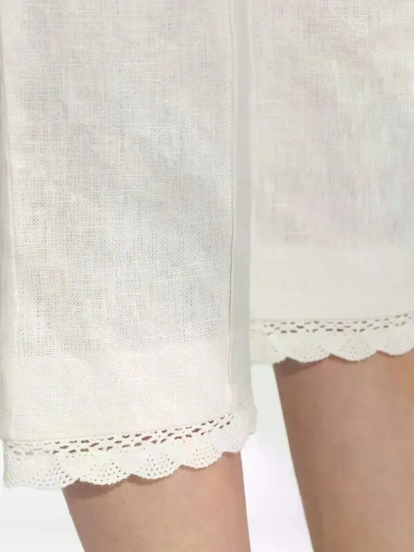 Posse Effi Lace-trim Trousers - Neutrals