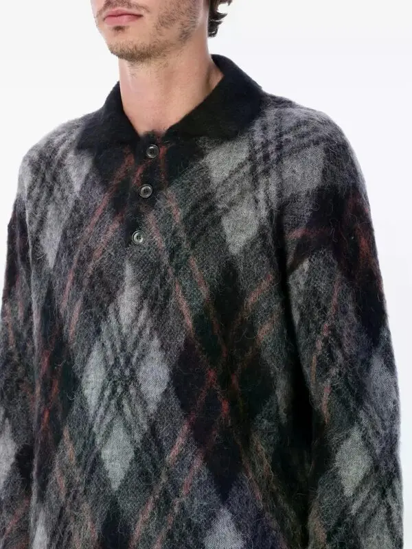 ROLD SKOV Argyle Pattern Polo Shirt