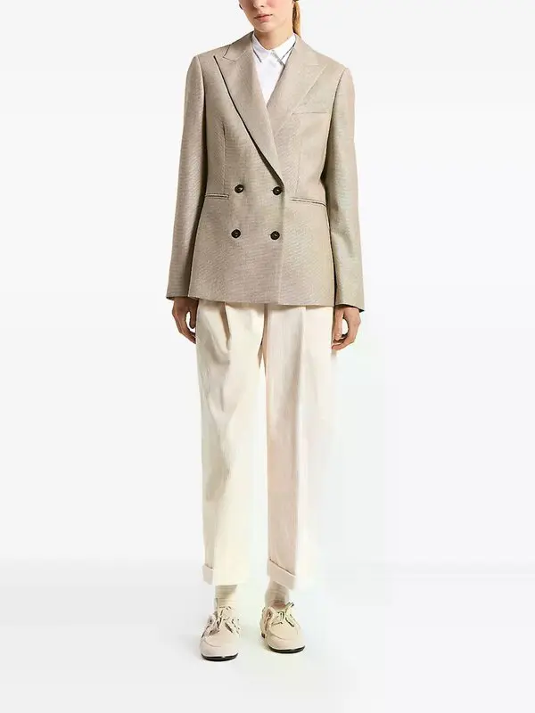 Peserico Houndstooth Double-breasted Blazer