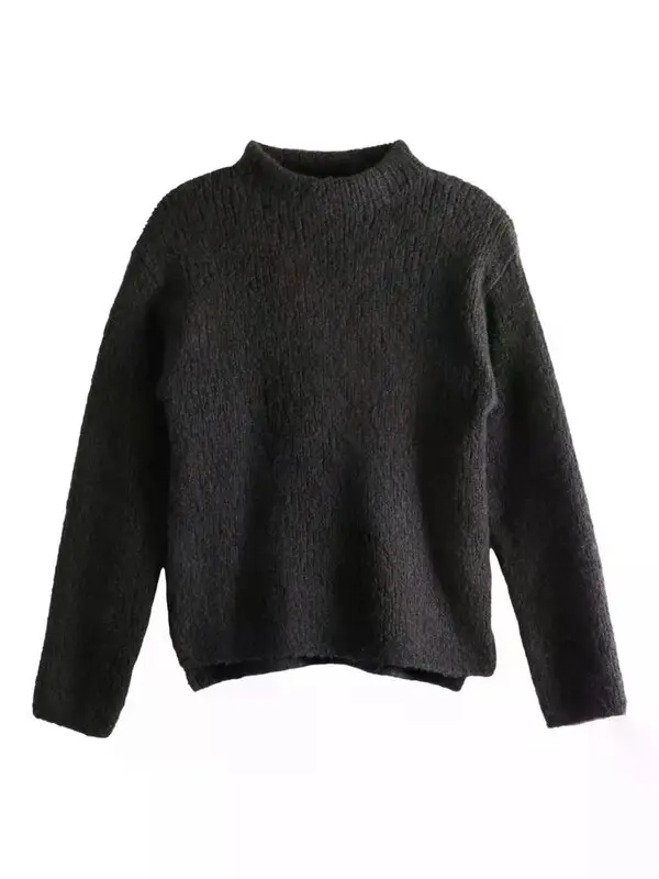CORTANA Textured Knit Funnel Neck Pullover
