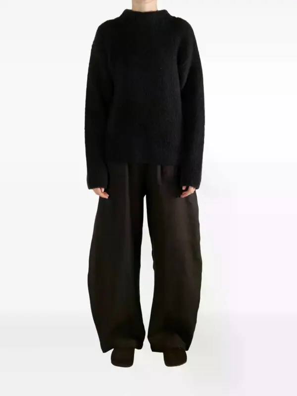 CORTANA Textured Knit Funnel Neck Pullover