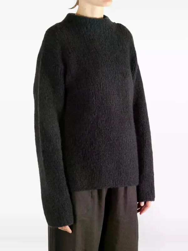 CORTANA Textured Knit Funnel Neck Pullover