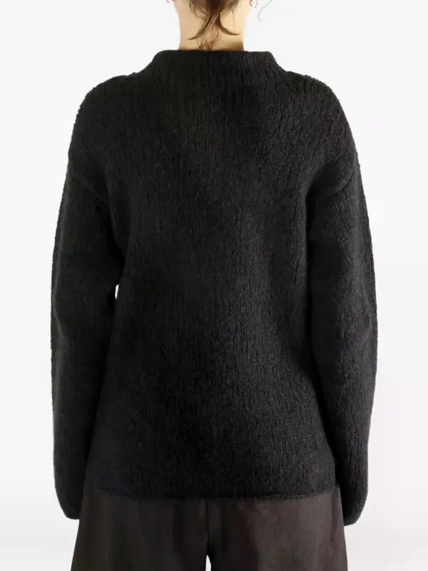 CORTANA Textured Knit Funnel Neck Pullover