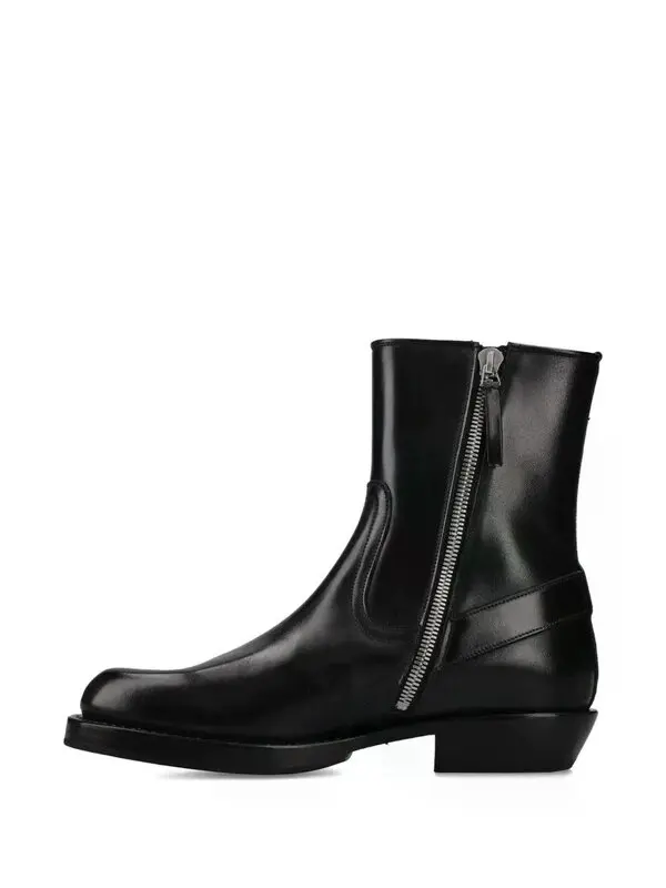 Premiata Leather Zip Buckle Boots