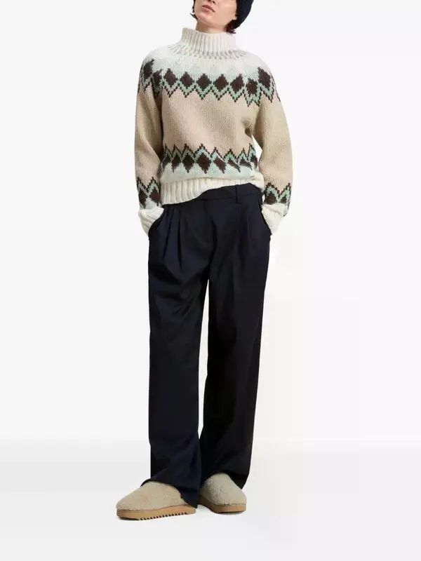 Woolrich Fair Isle Pattern Turtleneck Sweater