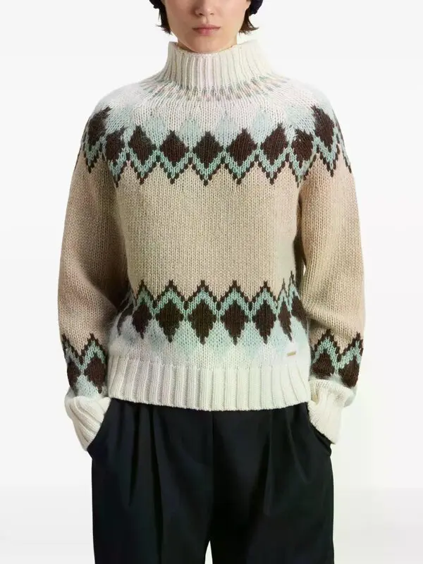 Woolrich Fair Isle Pattern Turtleneck Sweater