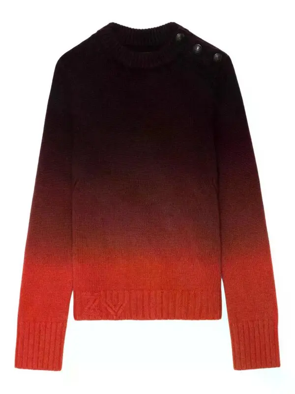 Zadig&Voltaire Malty Dip Dye Cashmere Sweater - Red