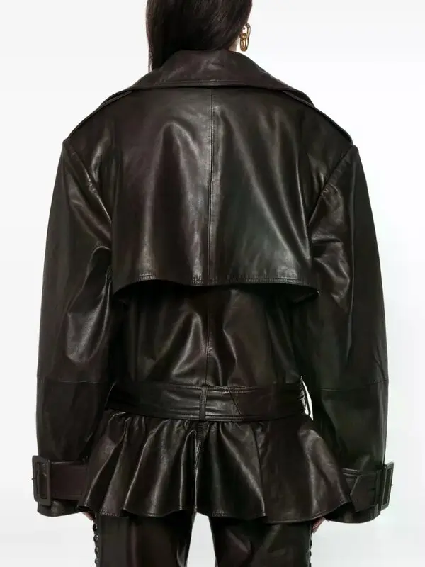 ROTATE BY BIRGER CHRISTENSEN Leather Jacket - Brown