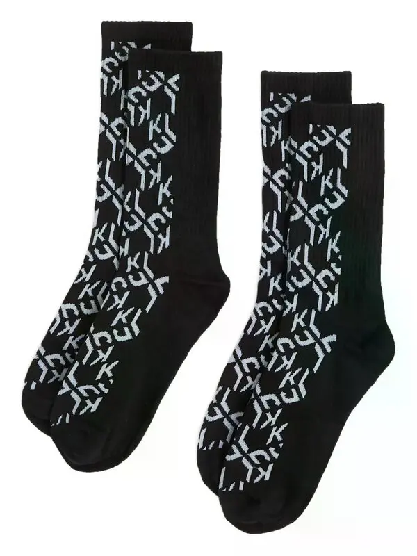 Karl Lagerfeld Monogram-patterned Socks - Black