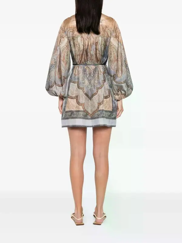 Zimmermann Wanderlust Tie-neck Mini Dress