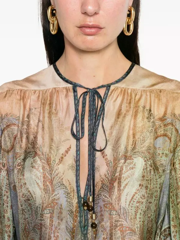 Zimmermann Wanderlust Tie-neck Mini Dress