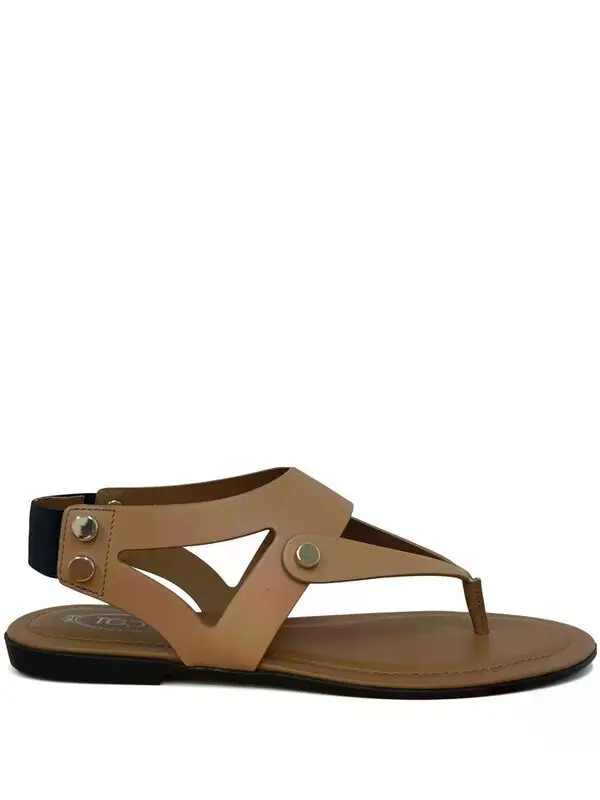 TOD'S Button Leather Sandals