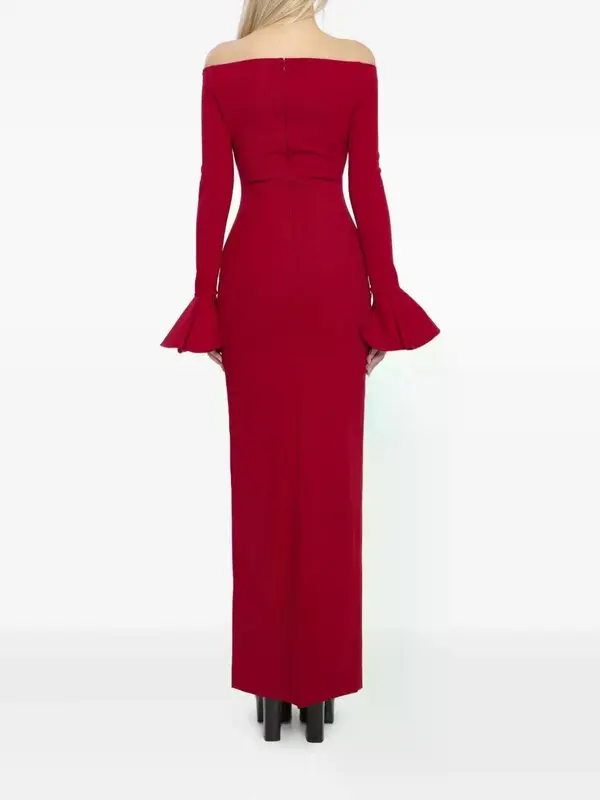 Solace London Anica Fla-cuffs Maxi Dress - Red