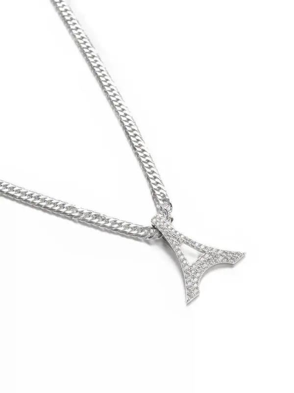 Manière De Voir Sterling Iced Eiffel Pendant Necklace