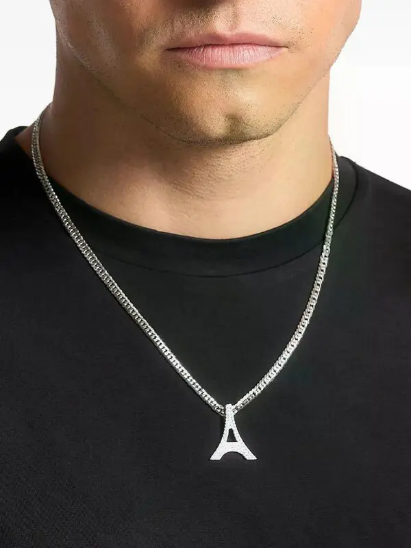 Manière De Voir Sterling Iced Eiffel Pendant Necklace