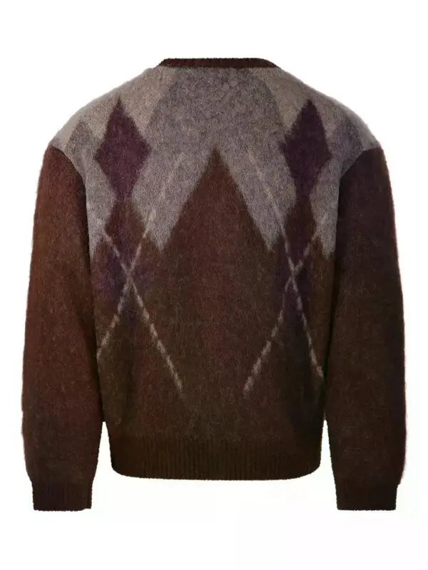 COOR Argyle-pattern Crew-neck Sweater