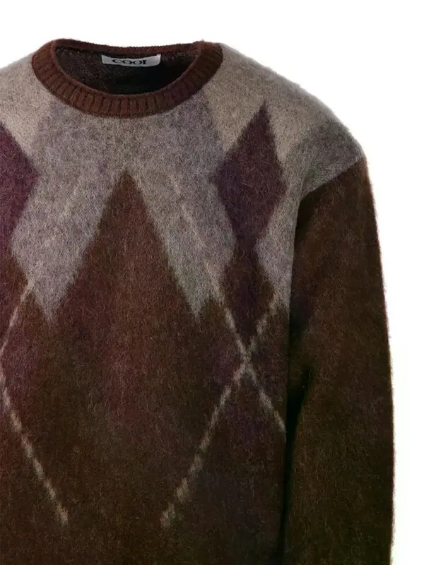 COOR Argyle-pattern Crew-neck Sweater