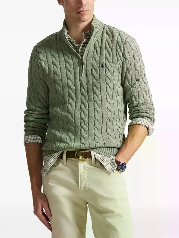 Polo Ralph Lauren Cable-knit Half-zip Pullover - Green