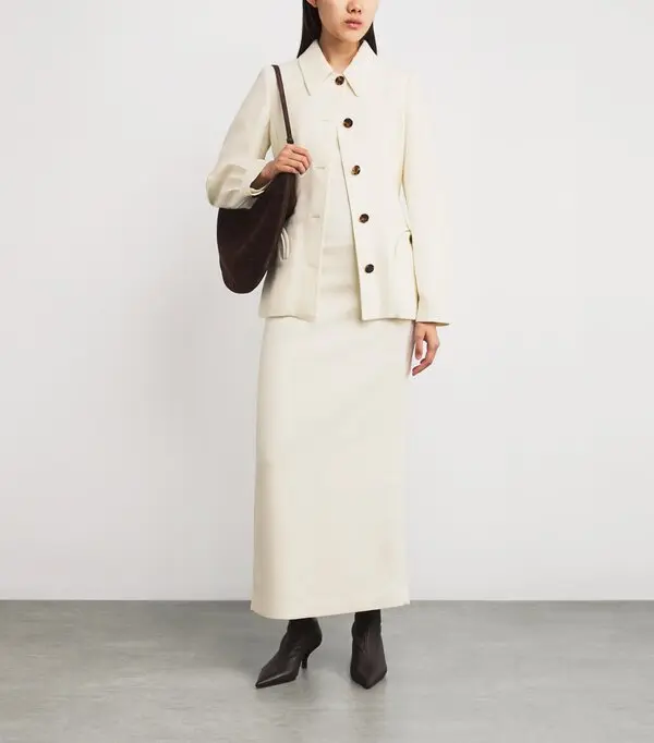 BLAZÉ MILANO Virgin Wool Belted Jacket - White