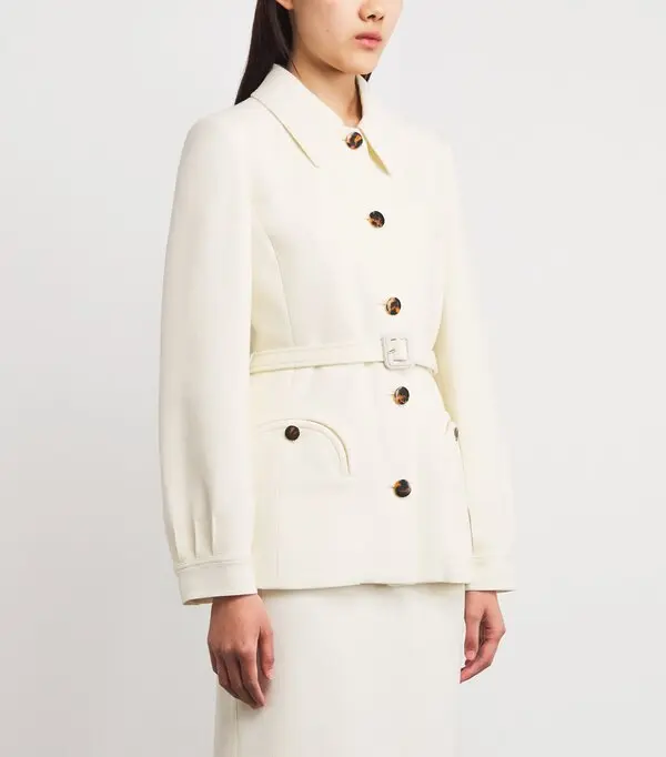 BLAZÉ MILANO Virgin Wool Belted Jacket - White