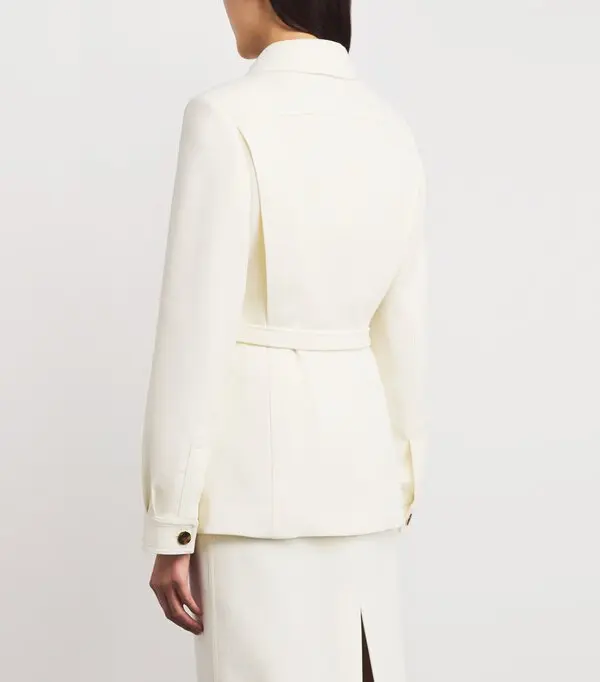 BLAZÉ MILANO Virgin Wool Belted Jacket - White
