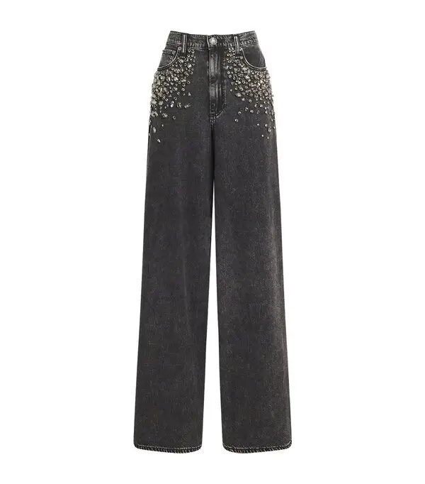 Rag & Bone Embellished Sofie Wide-leg Jeans