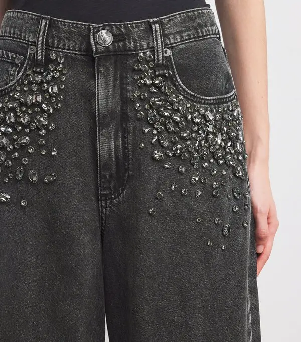 Rag & Bone Embellished Sofie Wide-leg Jeans