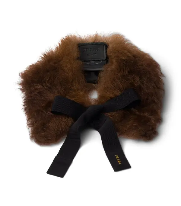 Prada Shearling Collar With Logo