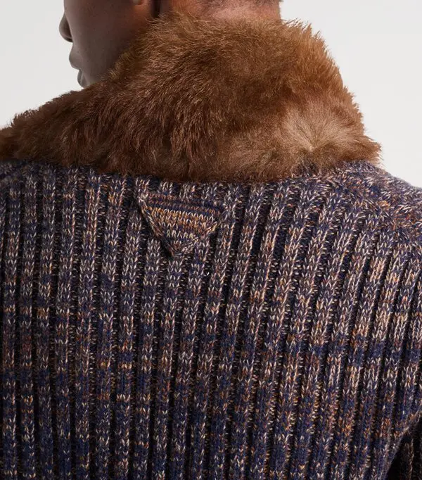 Prada Shearling Collar With Logo