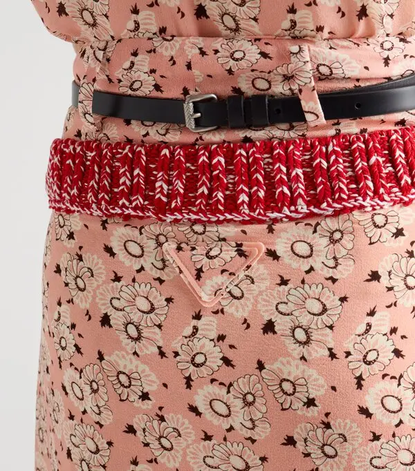 Prada Stretch-silk Georgette Floral Mini Skirt